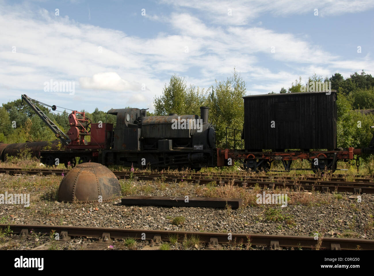 DURHAM; BEAMISH MUSEUM; 1913 GOODS TRAIN AWAITING RESTORATION Stock ...