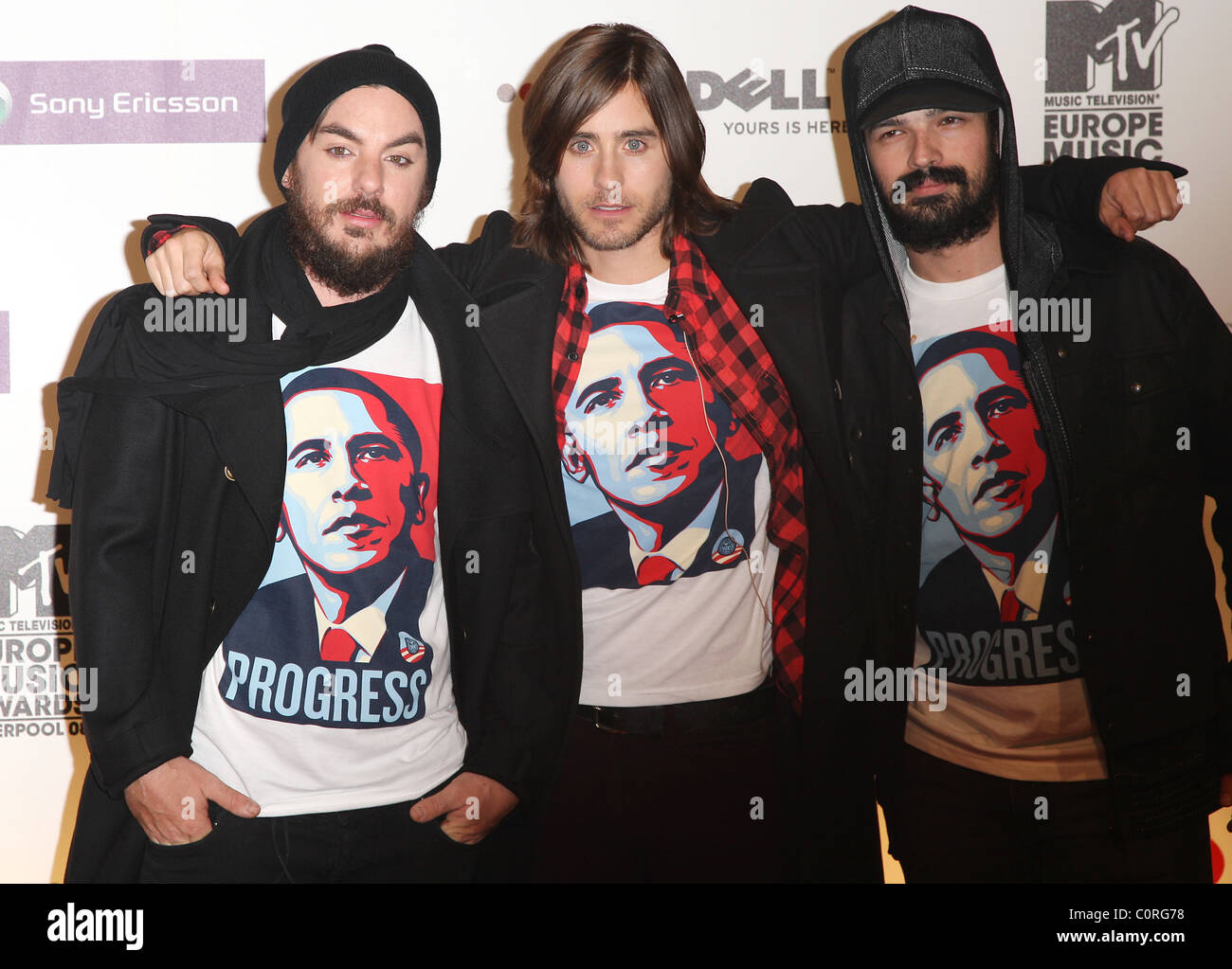 Shannon Leto, Jared Leto and Tomo Milisevic of 30 Seconds To Mars, MTV ...