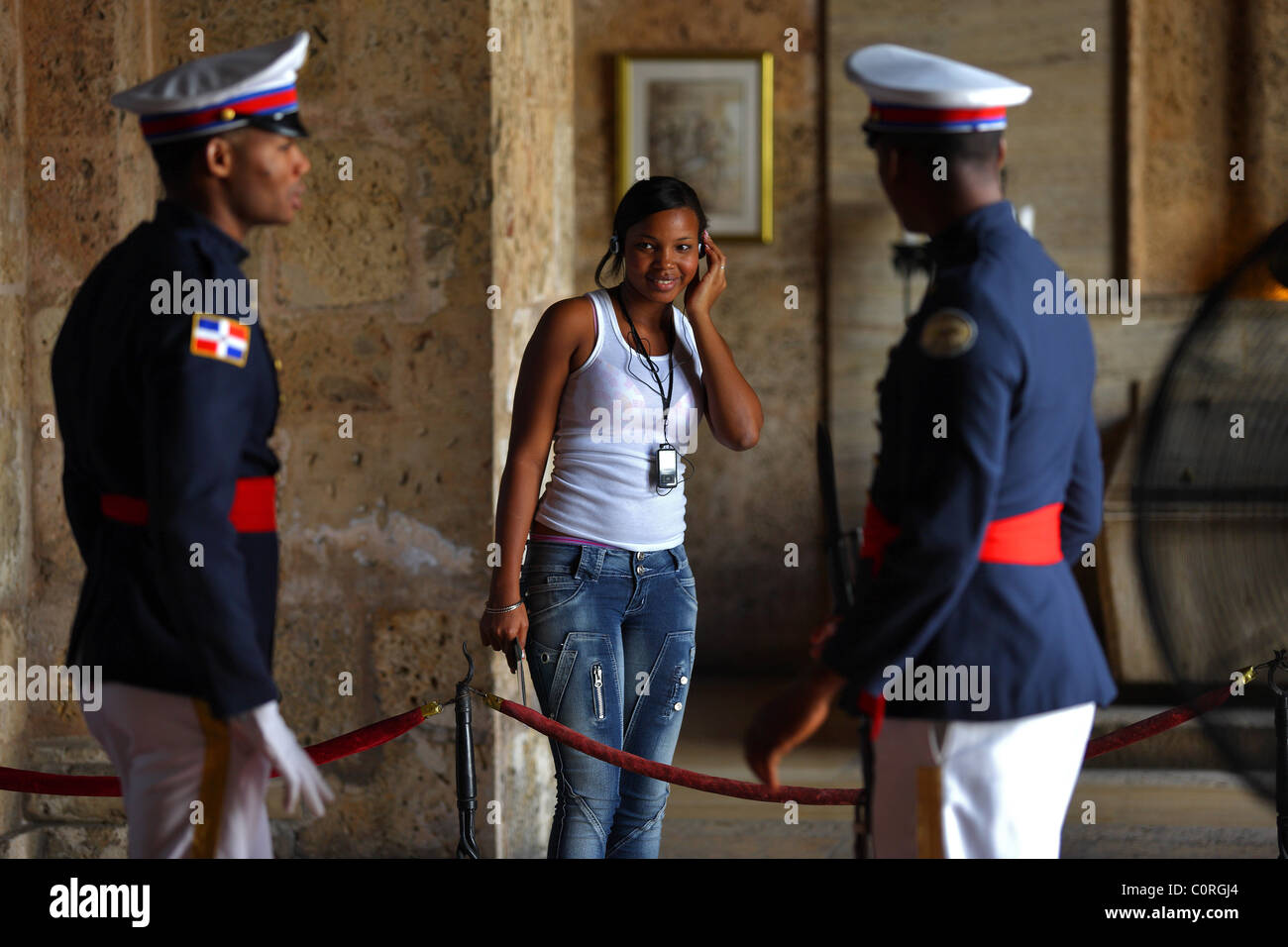 Dominican republic guards at the panteon nacional hi-res stock ...