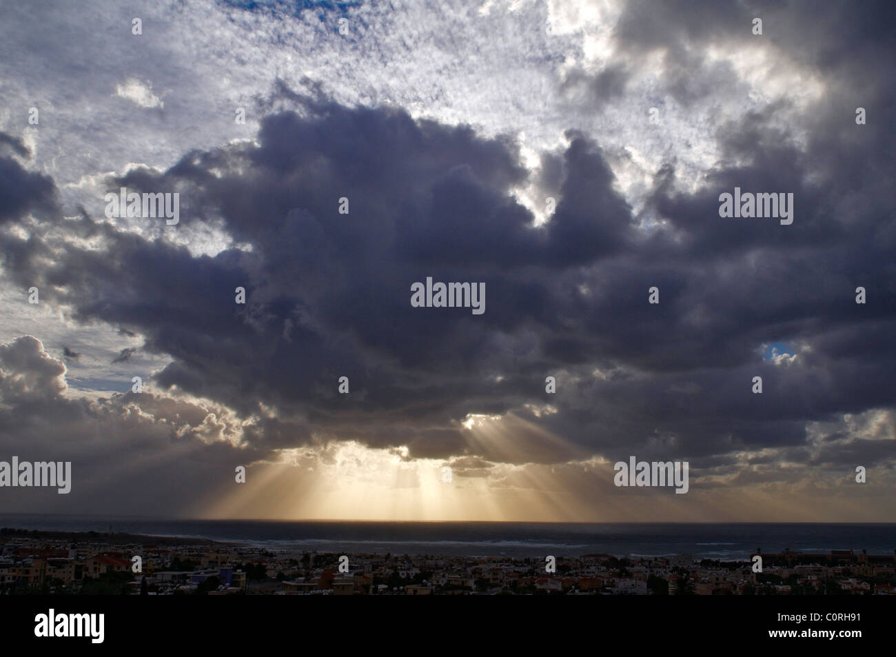 Stormy sky out to sea from Paphos Cyprus Stock Photo - Alamy