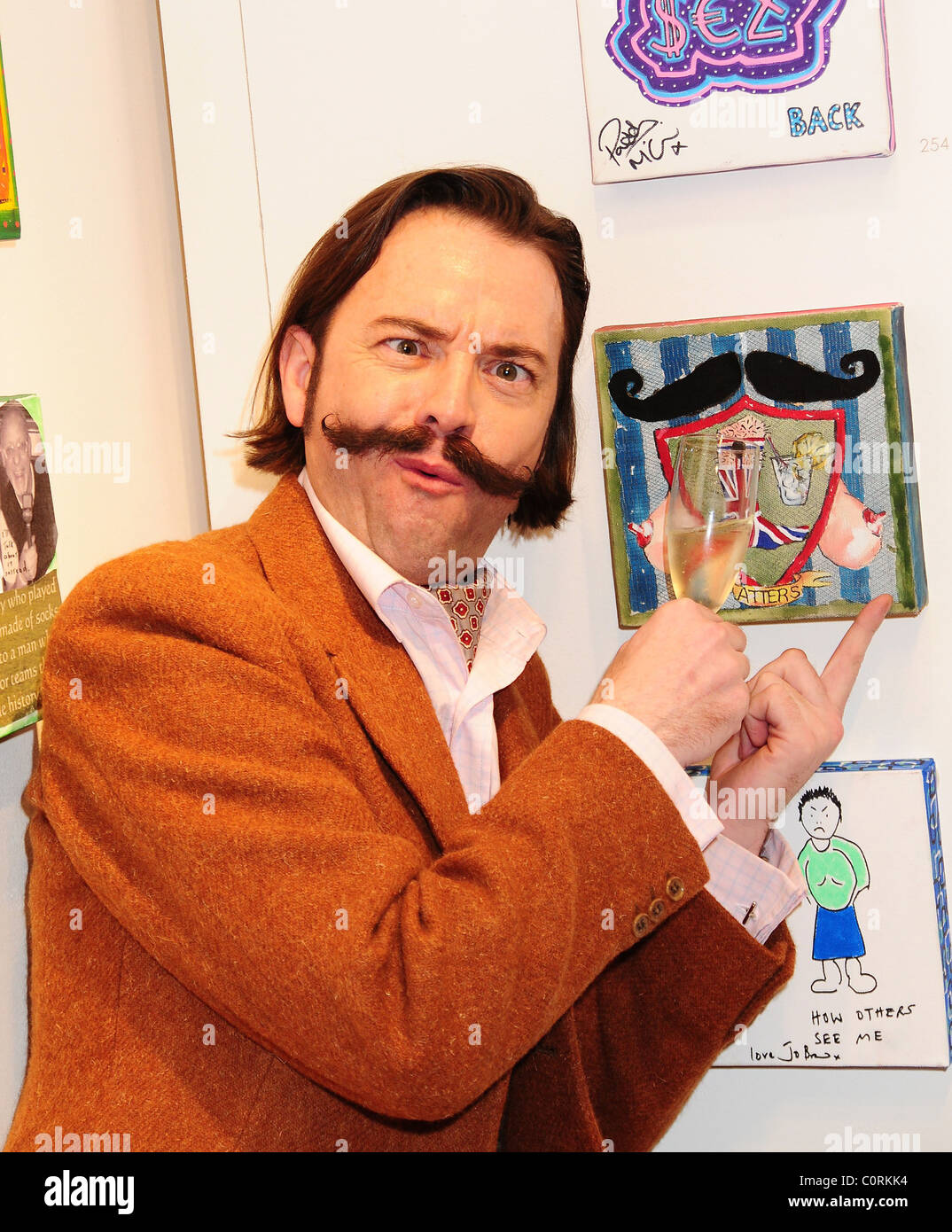 Comedy writer Michael Attree in front of his canvas Stars on canvas ...