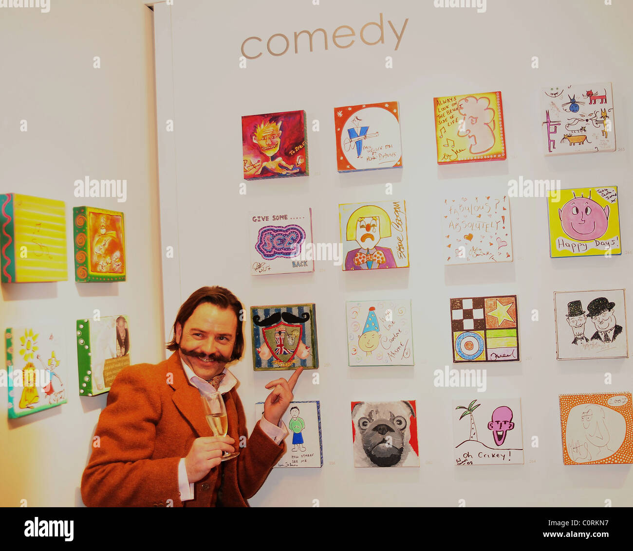 Comedy writer Michael Attree in front of his canvas Stars on canvas ...