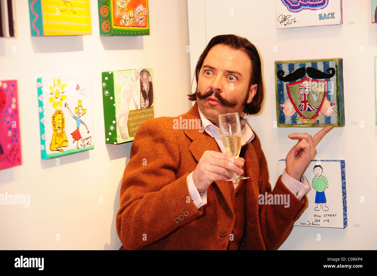 Comedy writer Michael Attree in front of his canvas Stars on canvas ...