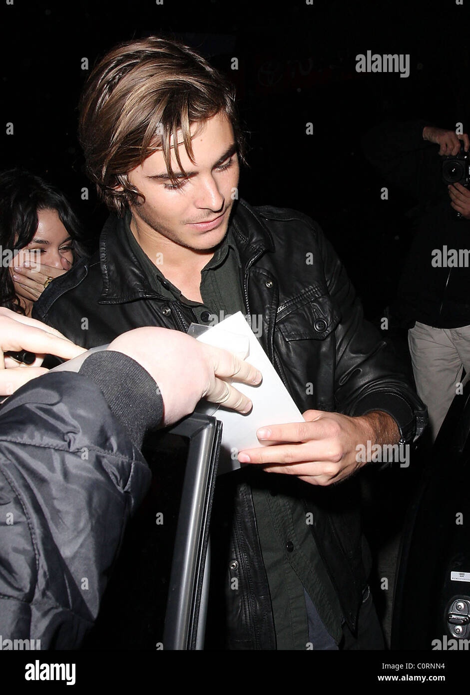 Zac Efron leaving a Lakers game at the Staples center Los Angeles ...