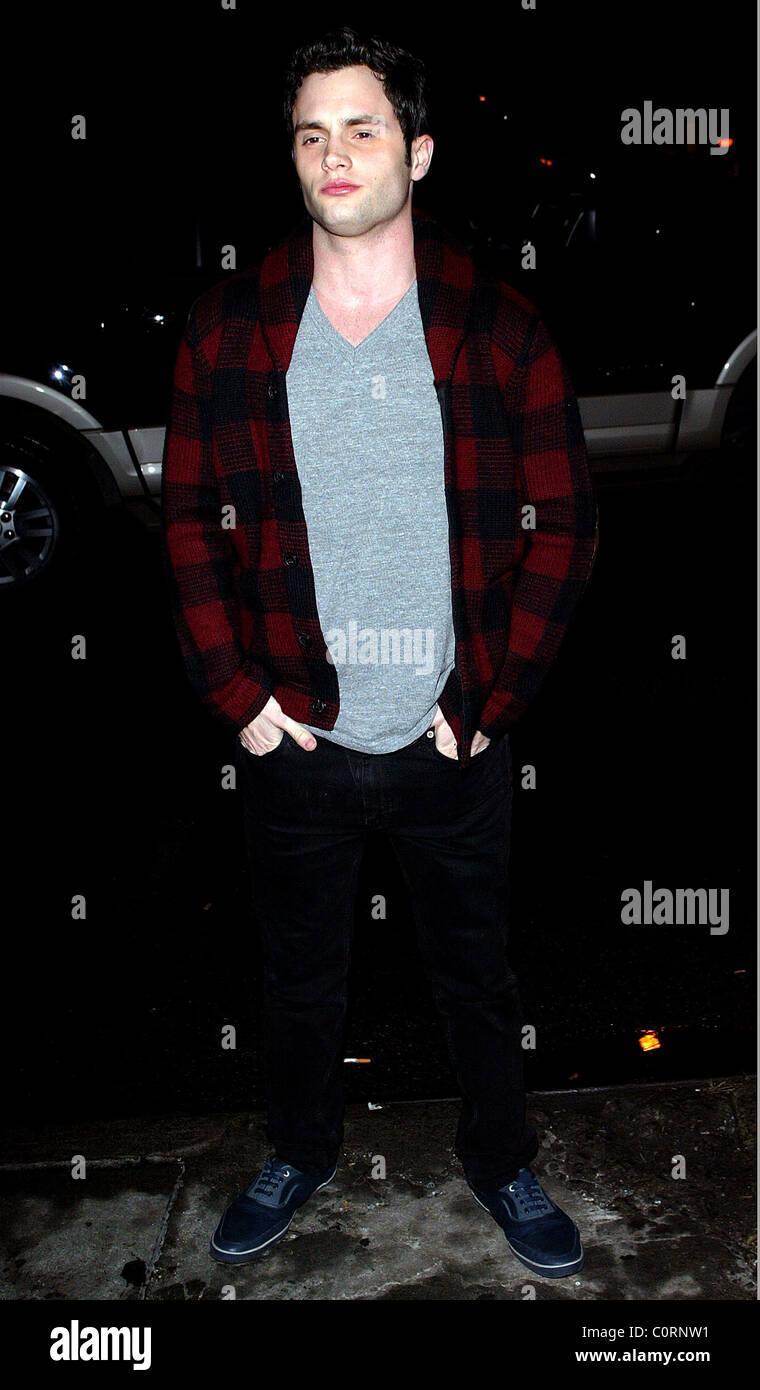 Penn Badgley Outside the Ray-Ban Remasters event - held at the Bowery Ballroom New York City ...