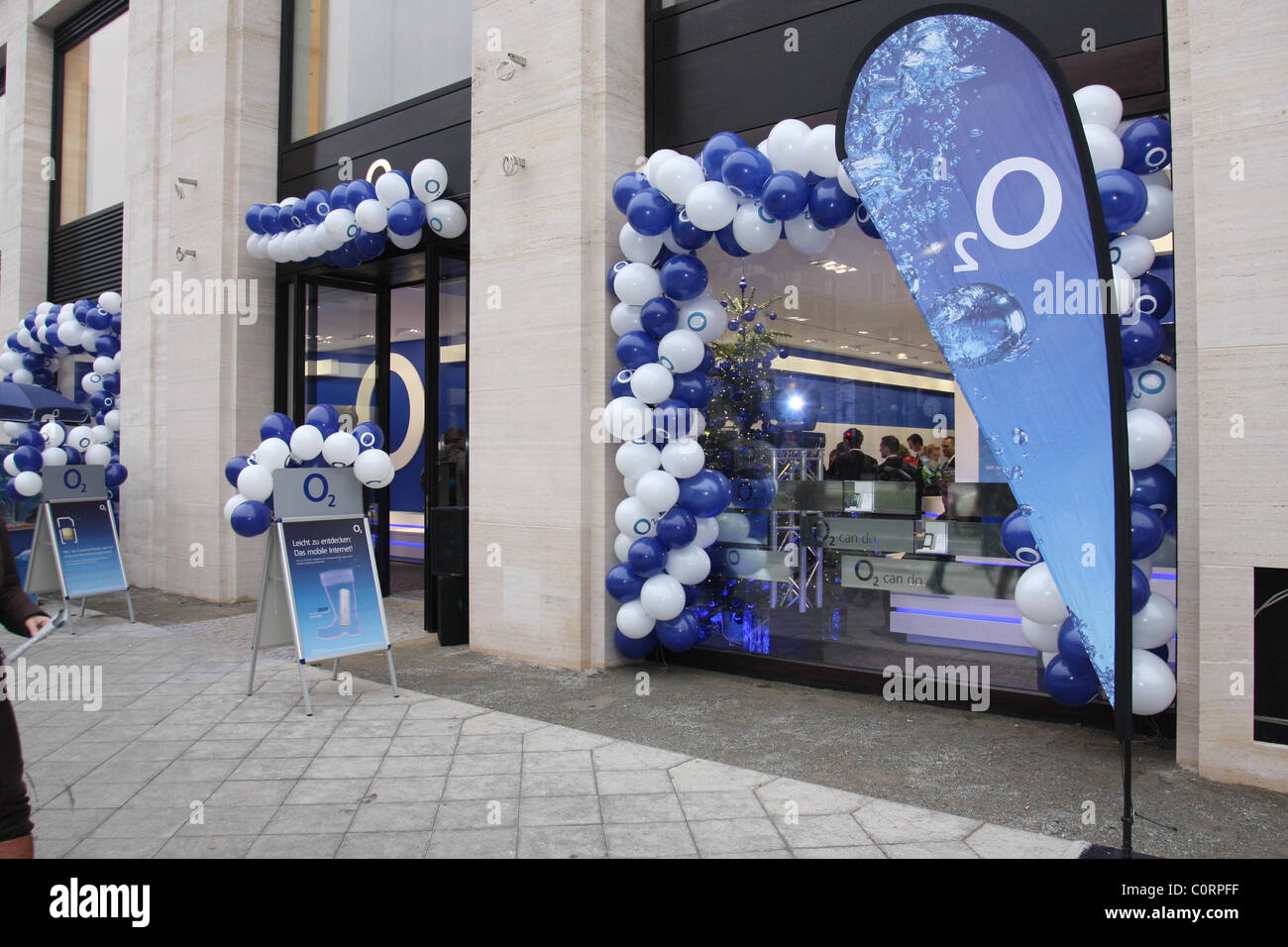 Grand opening O2 flagship store at Unter der Linden street Berlin ...
