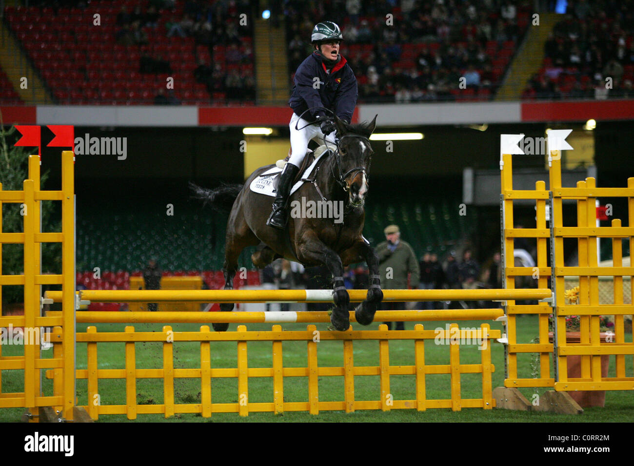 Tara Palmer-Tomkinson competing in 'Express Eventing International Cup ...