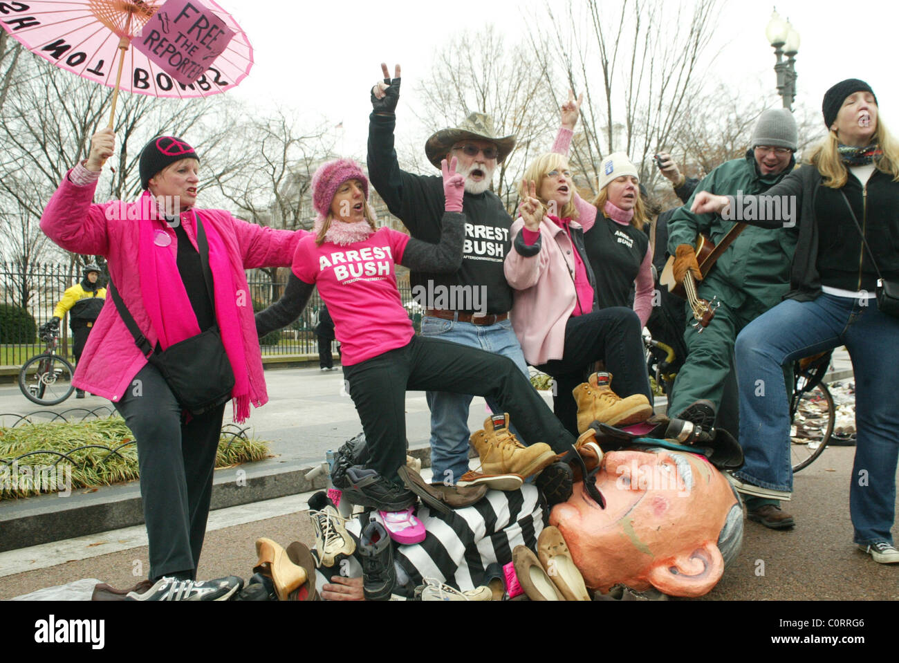 Activist group Code Pink hold a protest, campaigning for the release of ...