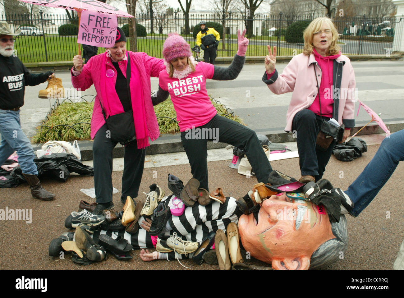 Activist group Code Pink hold a protest, campaigning for the release of ...