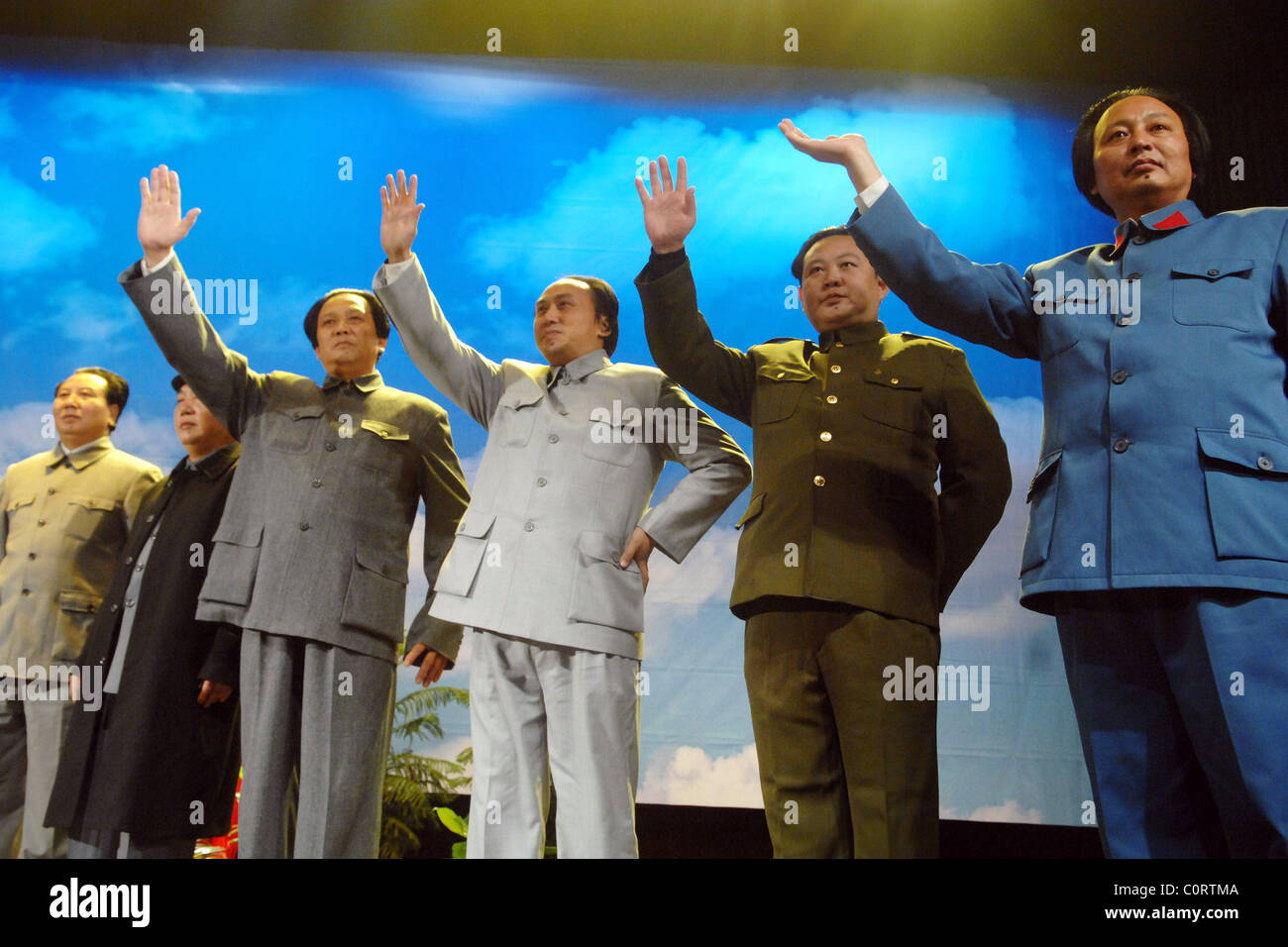 MAO GOOD ARE YOU? A group of Chairman Mao lookalikes line up on stage ...