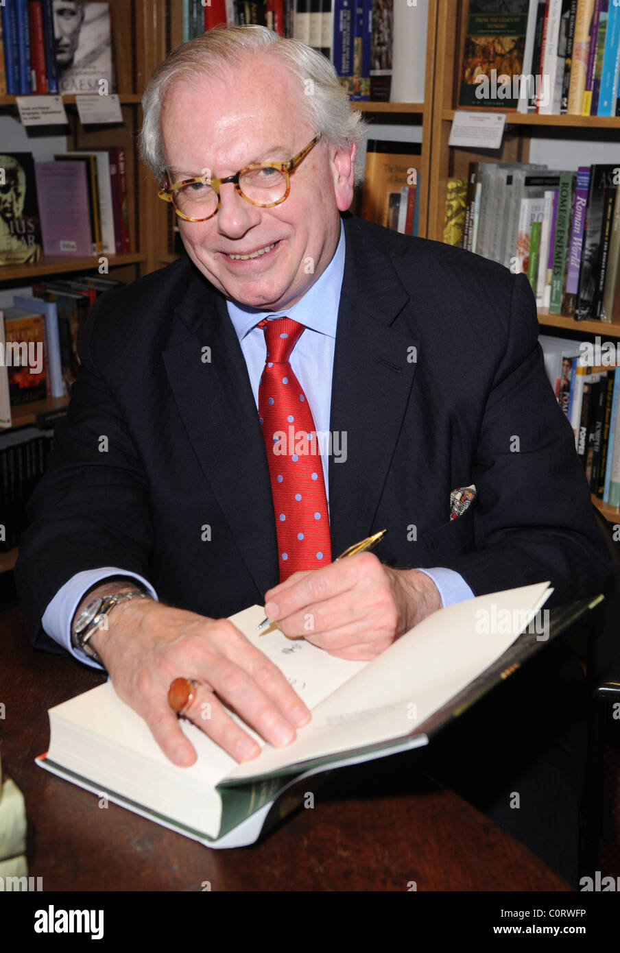 David Starkey attends Waterstone's Christmas book singing extravaganza ...