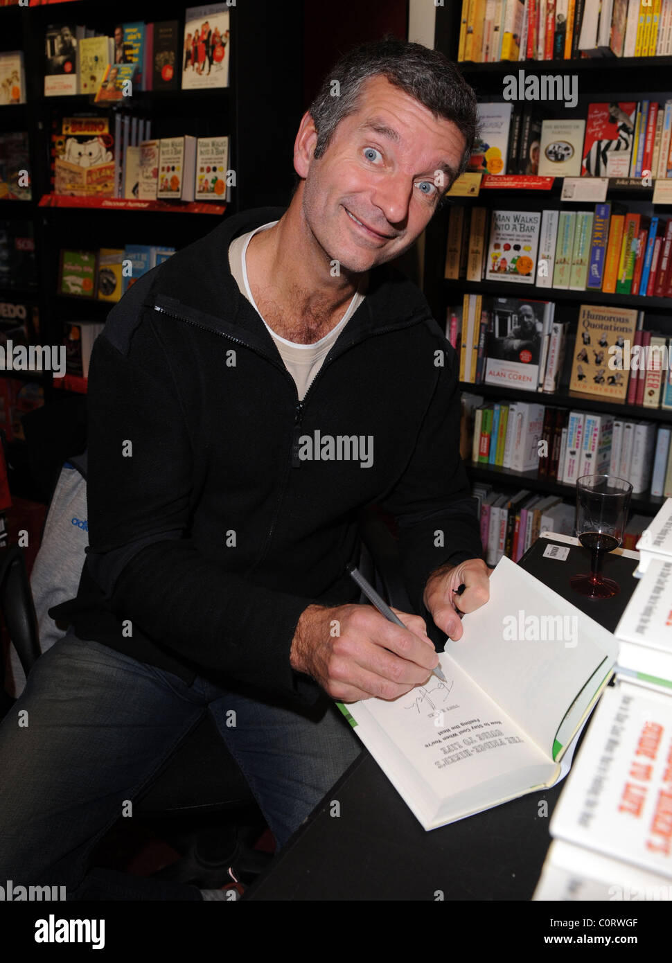 Tony Hawks attends Waterstone's Christmas book singing extravaganza on ...