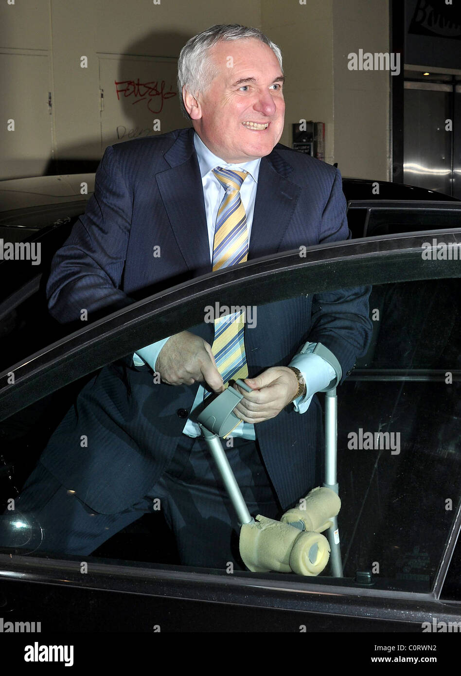 Former Irish Taoiseach Bertie Ahern arrives at The Morgan Hotel on ...