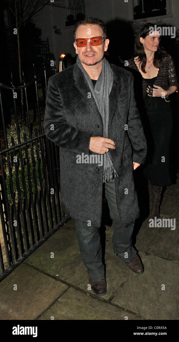 Bono attending the Freud Annual Christmas Party London, England - 18.12 ...