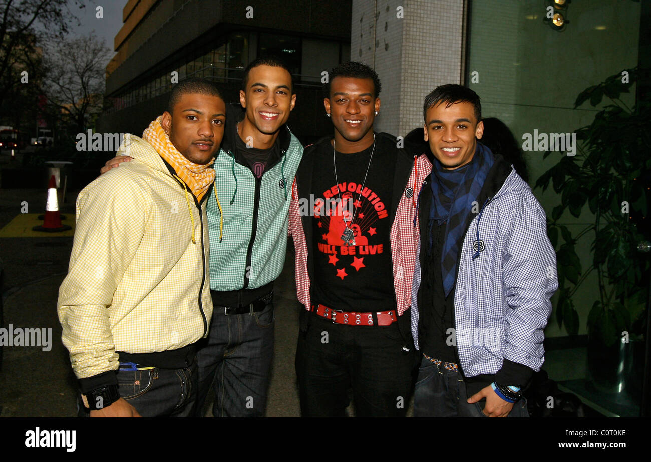 JB, Marvin Humes, Otrise Williams and Aston Merrygold of JLS arriving ...