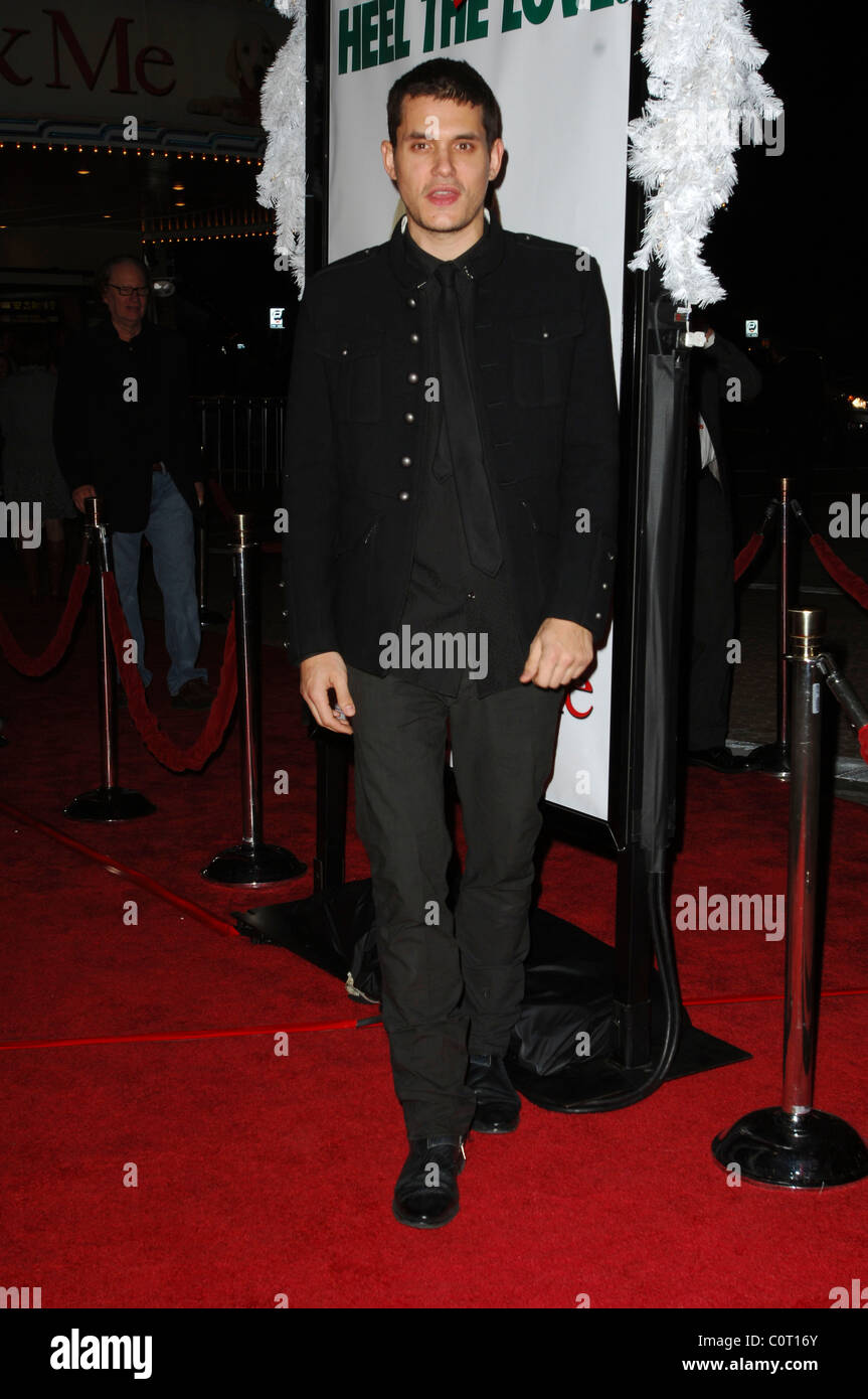 John Mayer arriving at the 'Marley & Me' world premiere at the Mann's ...