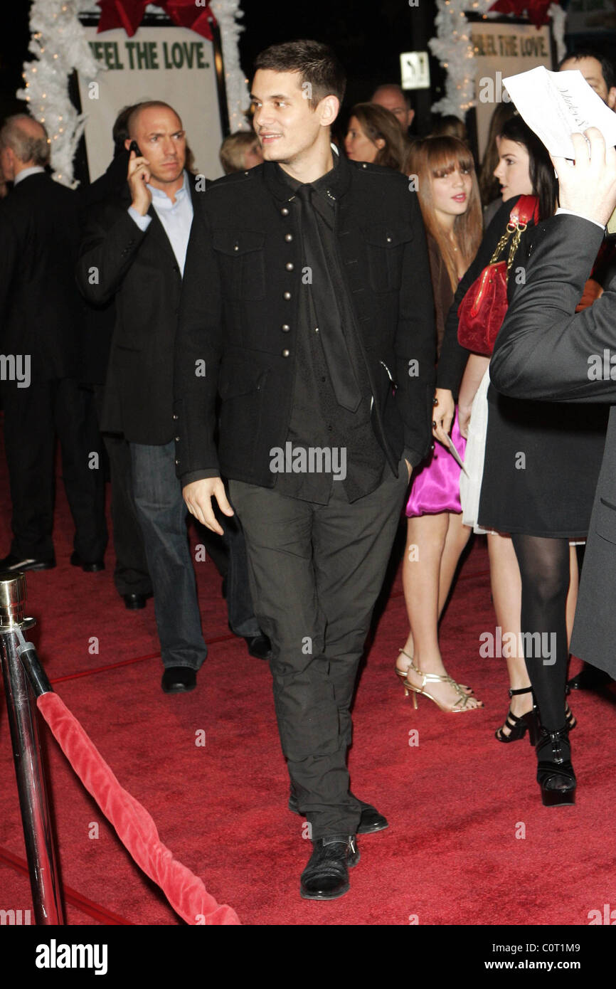 John Mayer arriving at the 'Marley & Me' world premiere at the Mann's ...