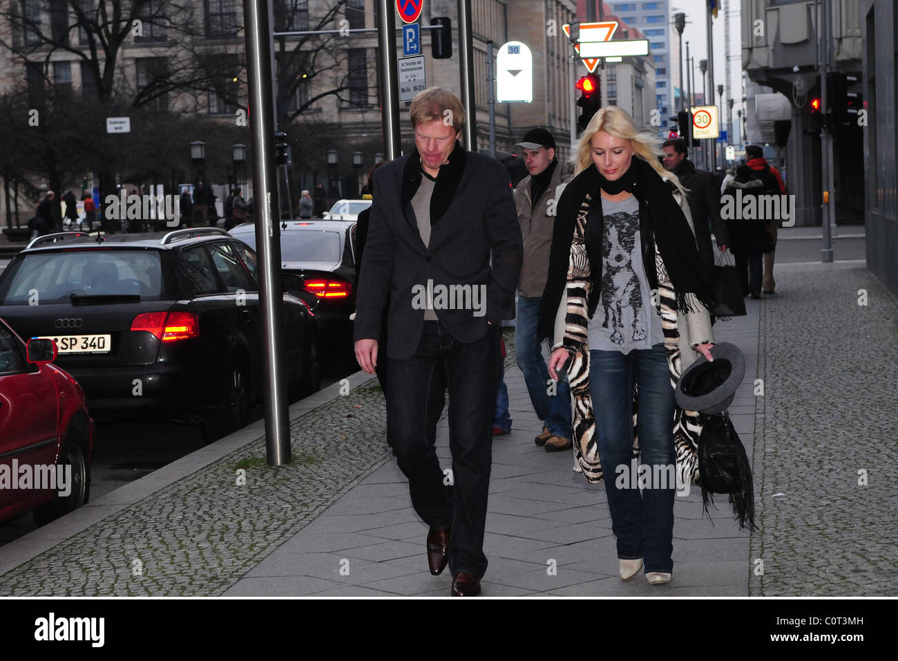 Oliver Kahn and wife Simone outside Regent Hotel Berlin, Germany - 06. ...