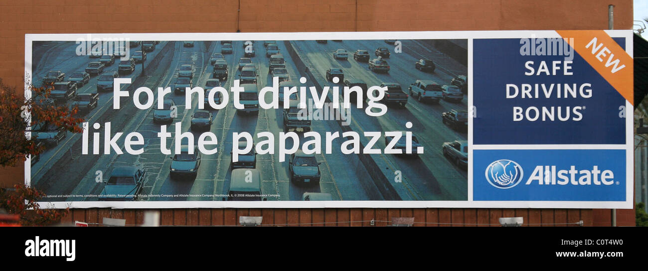 Allstate insurance billboard offering a Safe Driving Bonus for 'not ...
