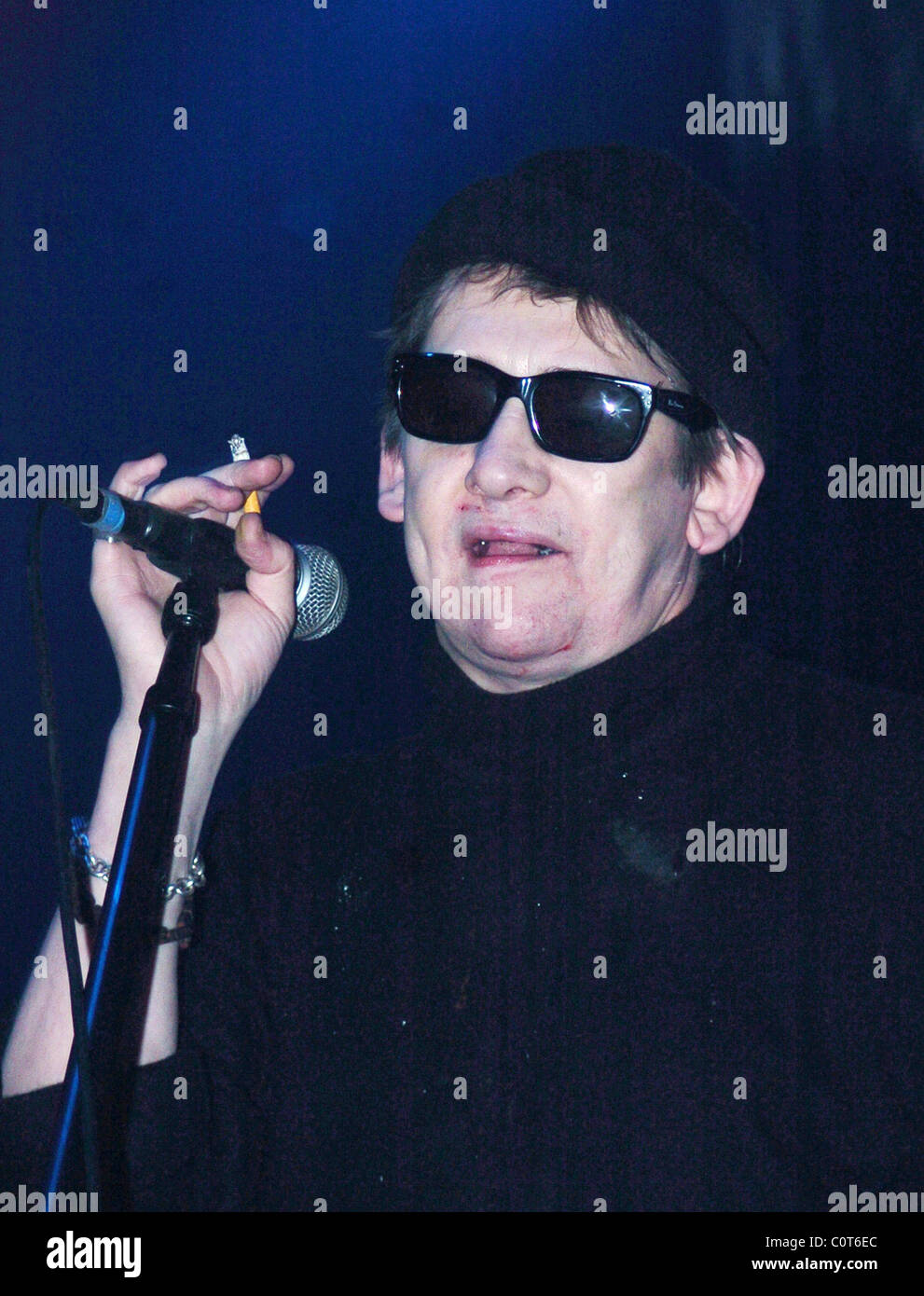 The Pogues singer Shane MacGowan performing live at the King's Hall ...