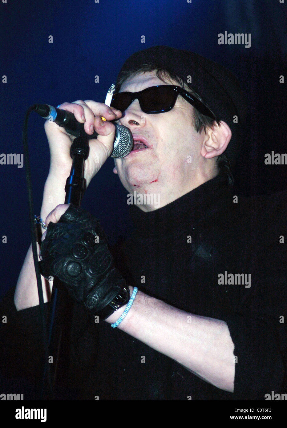 The Pogues singer Shane MacGowan performing live at the King's Hall ...