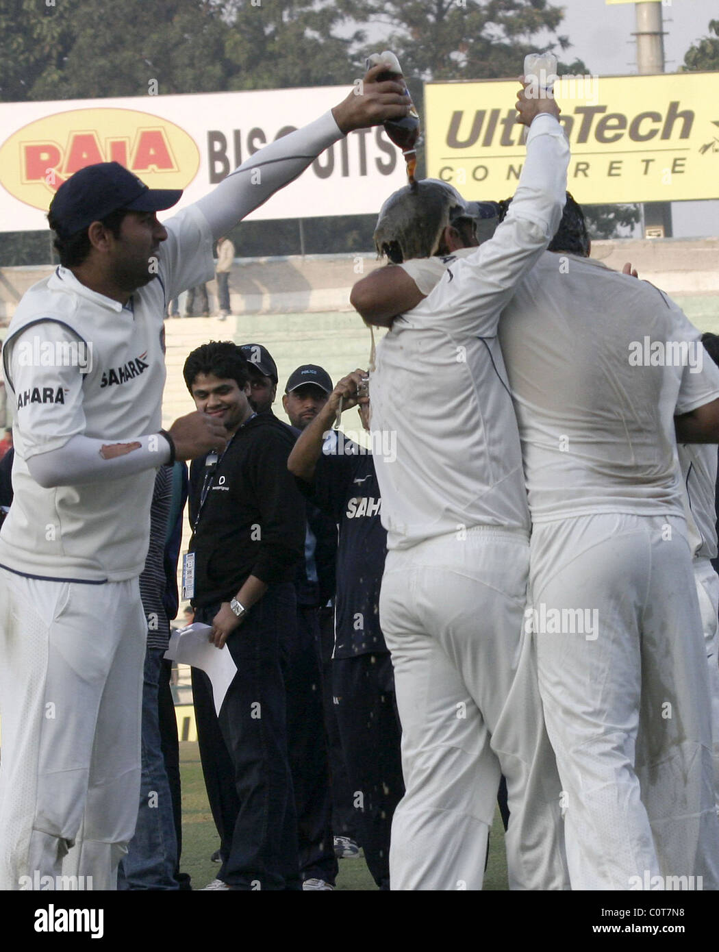 Indian test team celebrate hi-res stock photography and images - Alamy