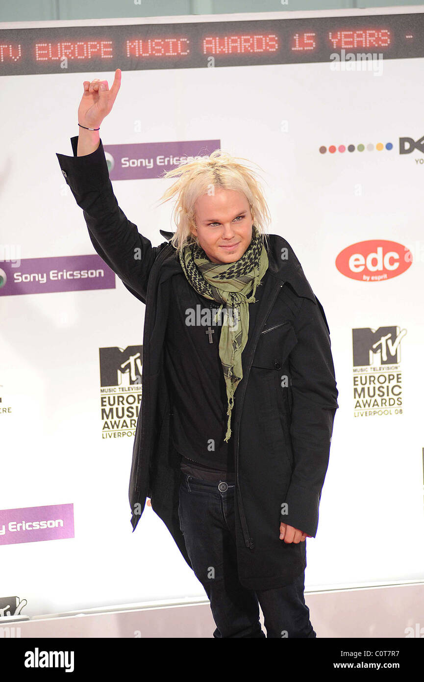 Lauri Ylonen of The Rasmus The 2008 MTV European Music Awards ...