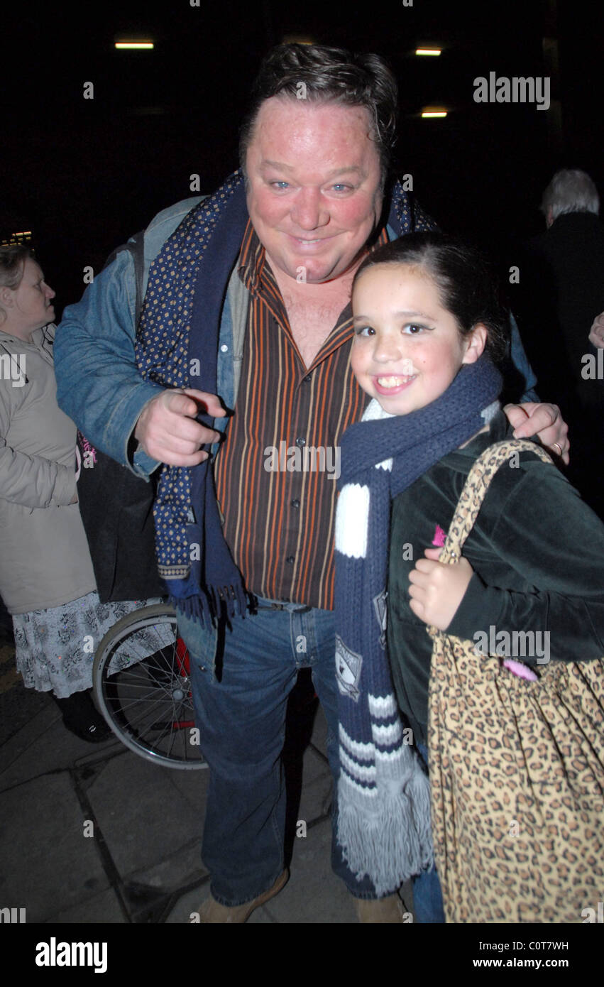 Ted Robbins leaving Empire Theatre after appearing in the Cinderella ...