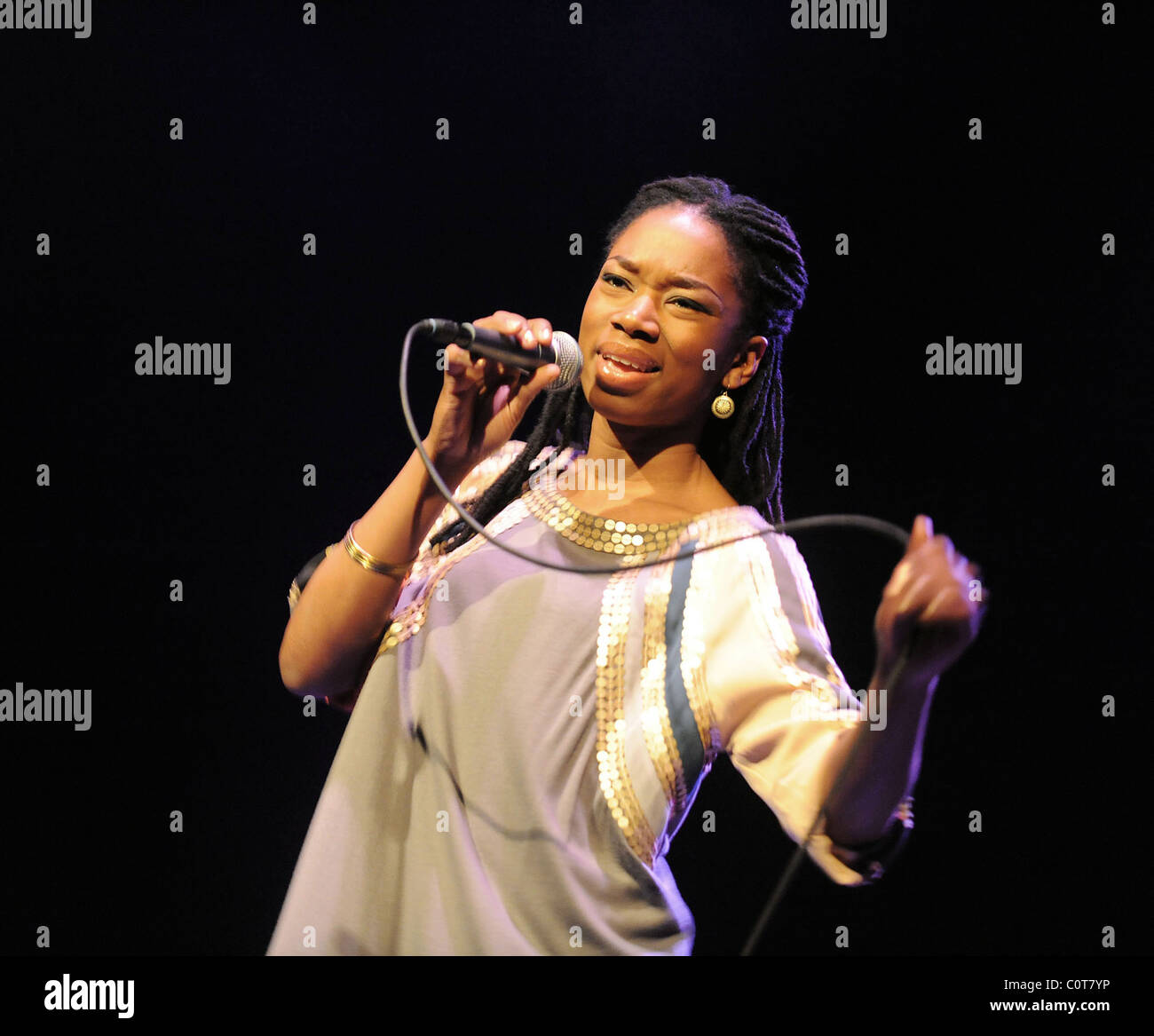 Dutch singer Sabrina Starke performing at the Rai Theatre Amsterdam ...