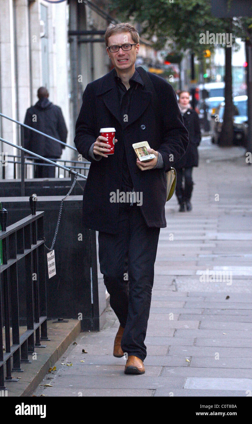 Stephen Merchant seems unimpressed with his coffee while out and about ...