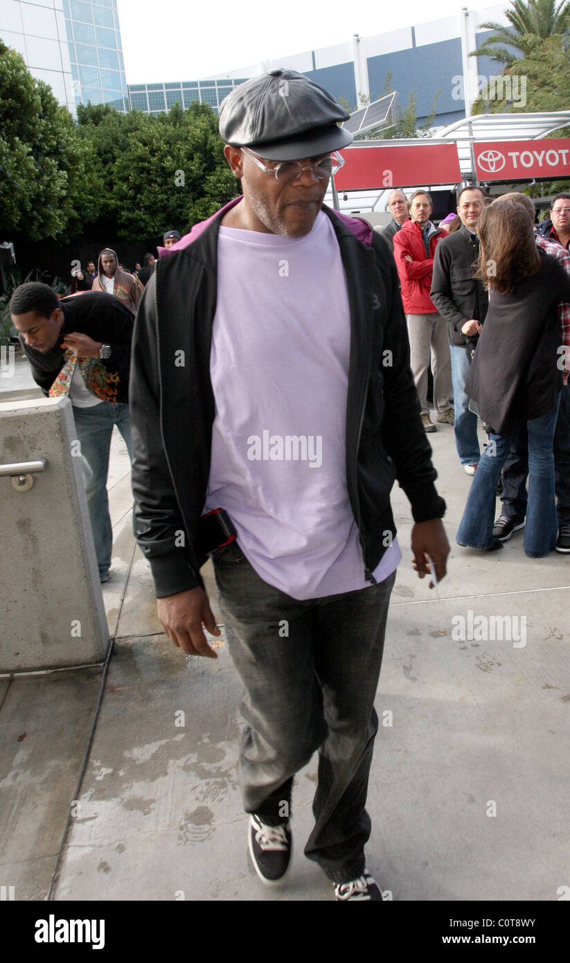 Samuel L. Jackson arrives at the Staples Centre for the NBA game ...