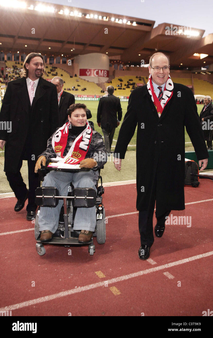 Prince Albert II of Monaco supports the A.S. Monaco football team ...