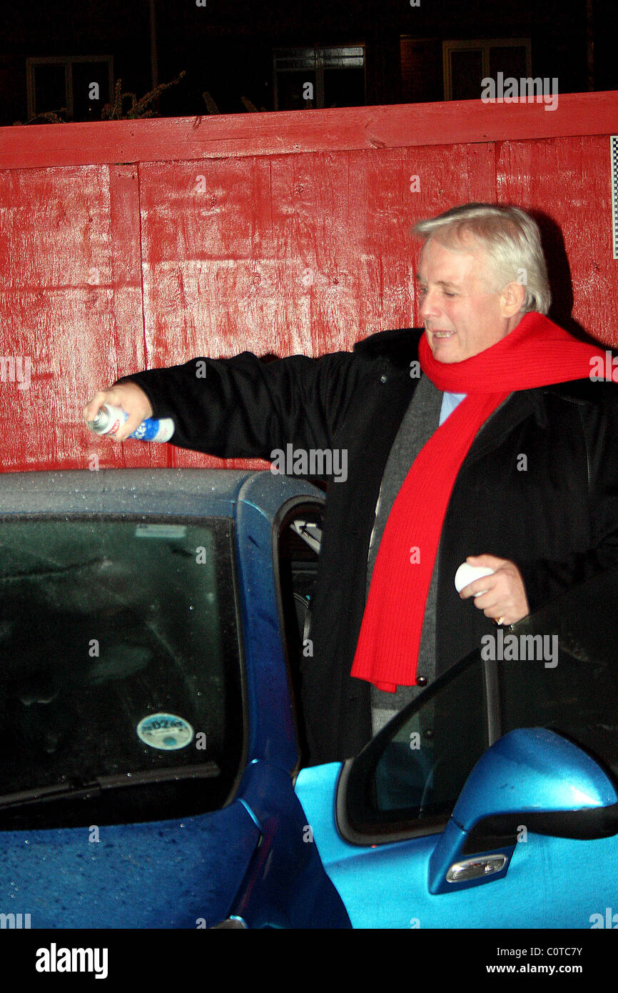 Christopher Biggins seen de-icing his car. Southampton, England - 30.12 ...