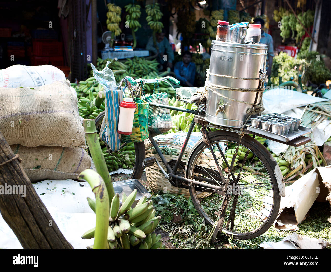 Coffee on wheels in Fort Cochin market, Kerala, India Stock Photo - Alamy
