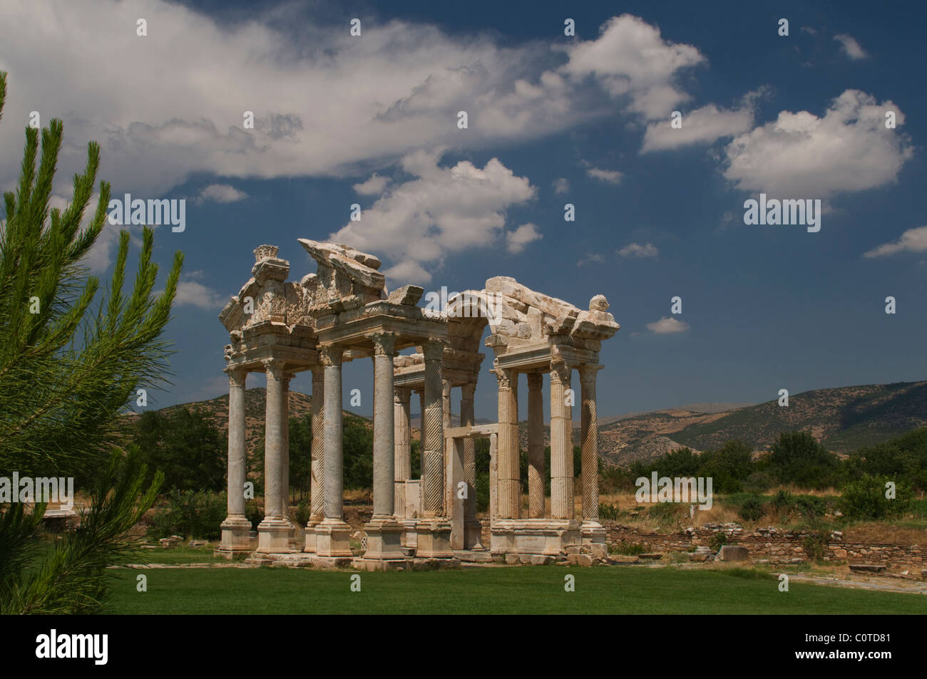 Aphrodisias,The double tetrapylon, or monumental gate Stock Photo - Alamy