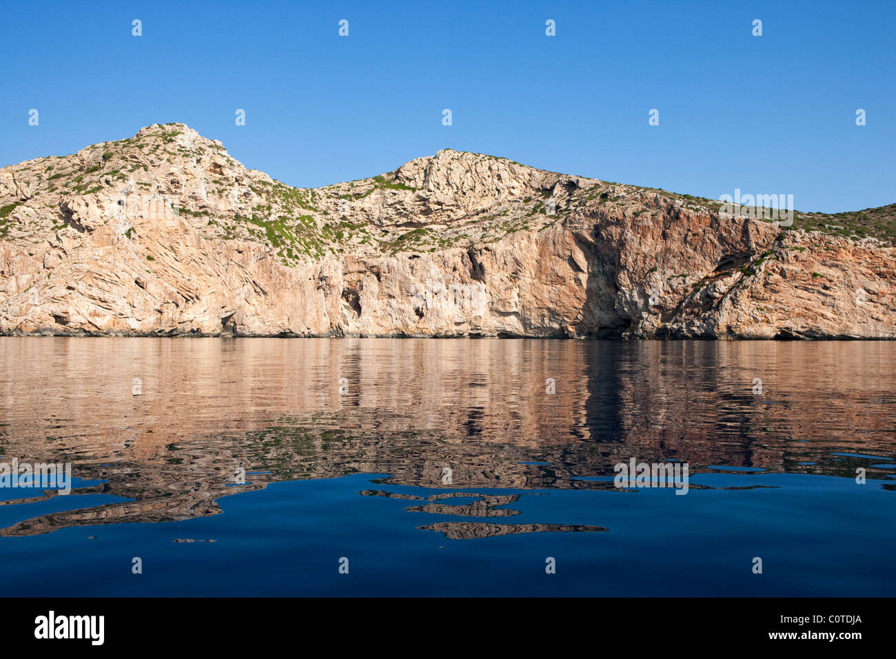 Cabrera island coast rock, National reserve isle Mallorca Majorca ...