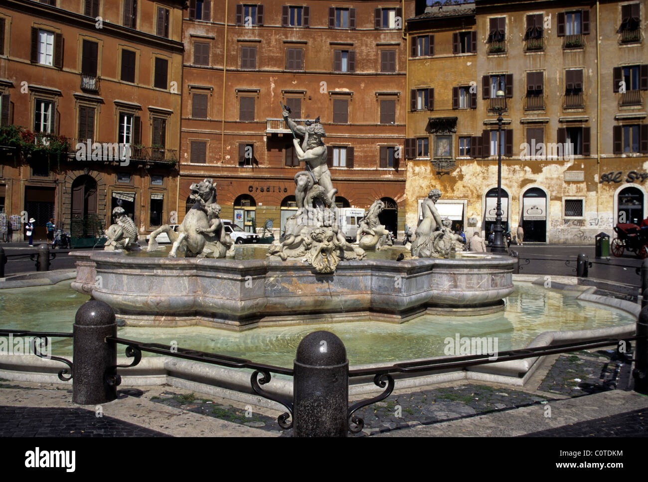 Bernini fountain Piazza Navona Rome Italy Stock Photo - Alamy
