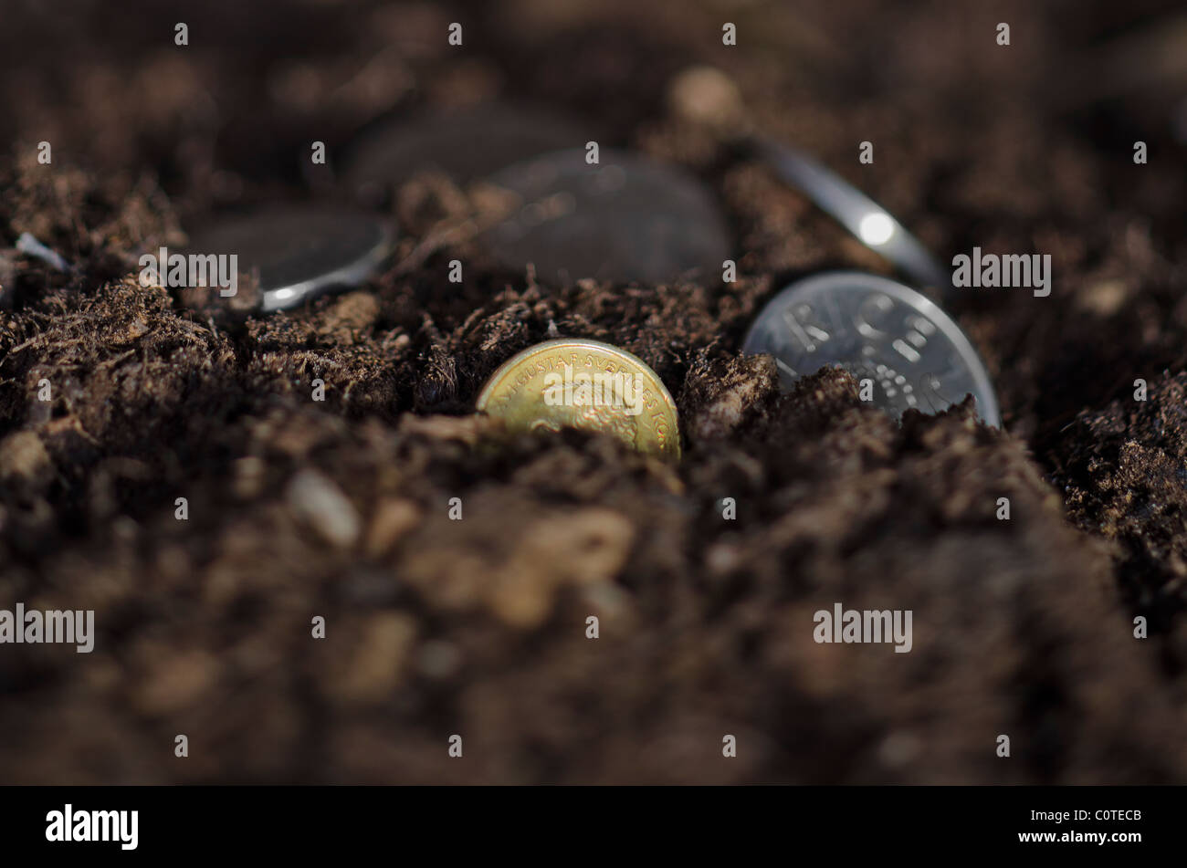 Money in the dirt Stock Photo - Alamy