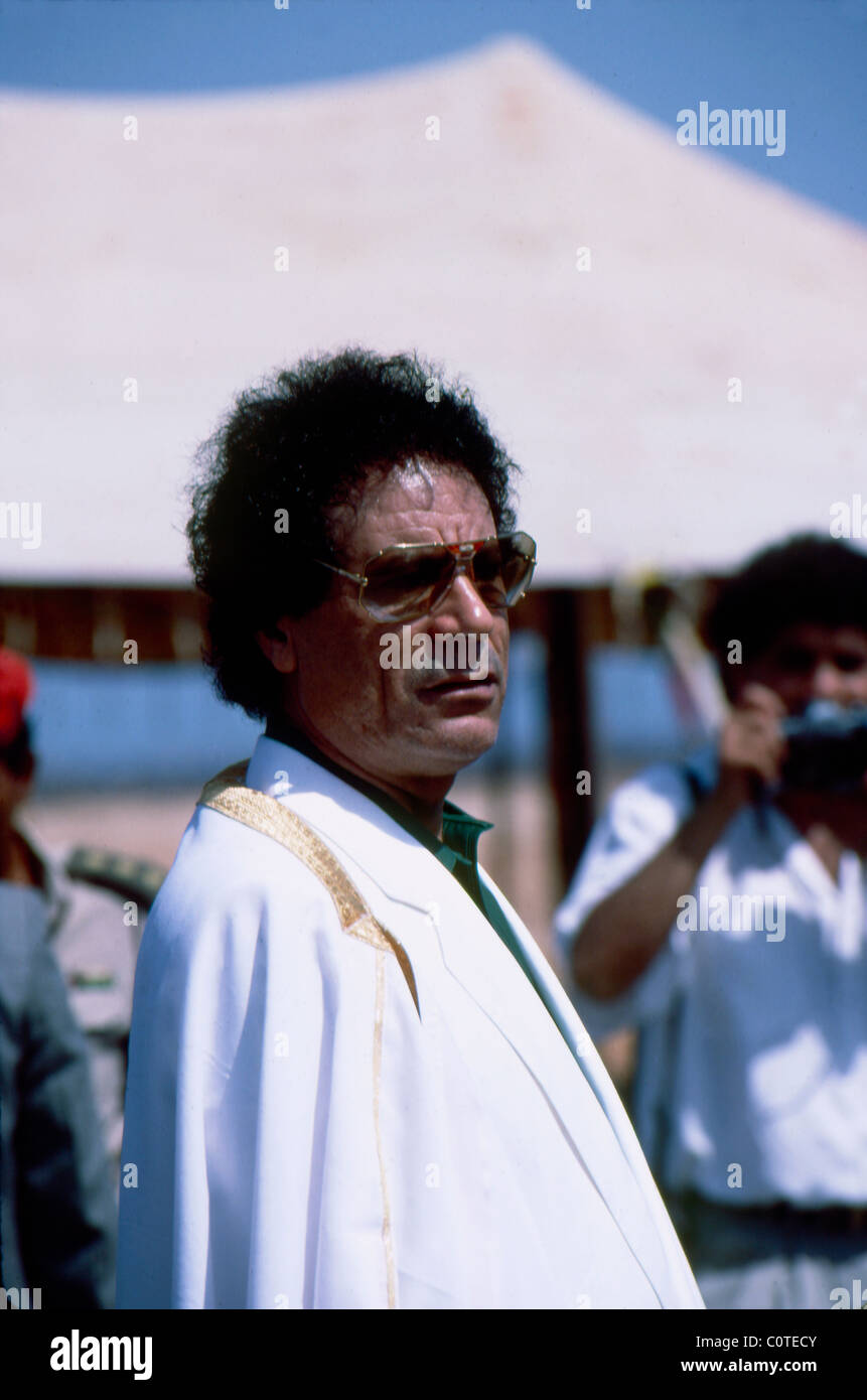 Libyan President Muammar Gaddhafi during celebrations in Tripoli ...