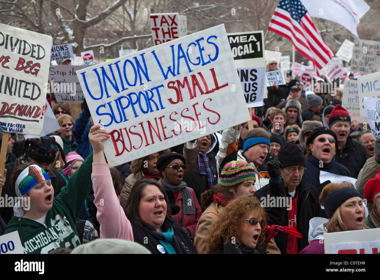 Michigan Workers Rally in Support of Wisconsin Public Employees Stock ...