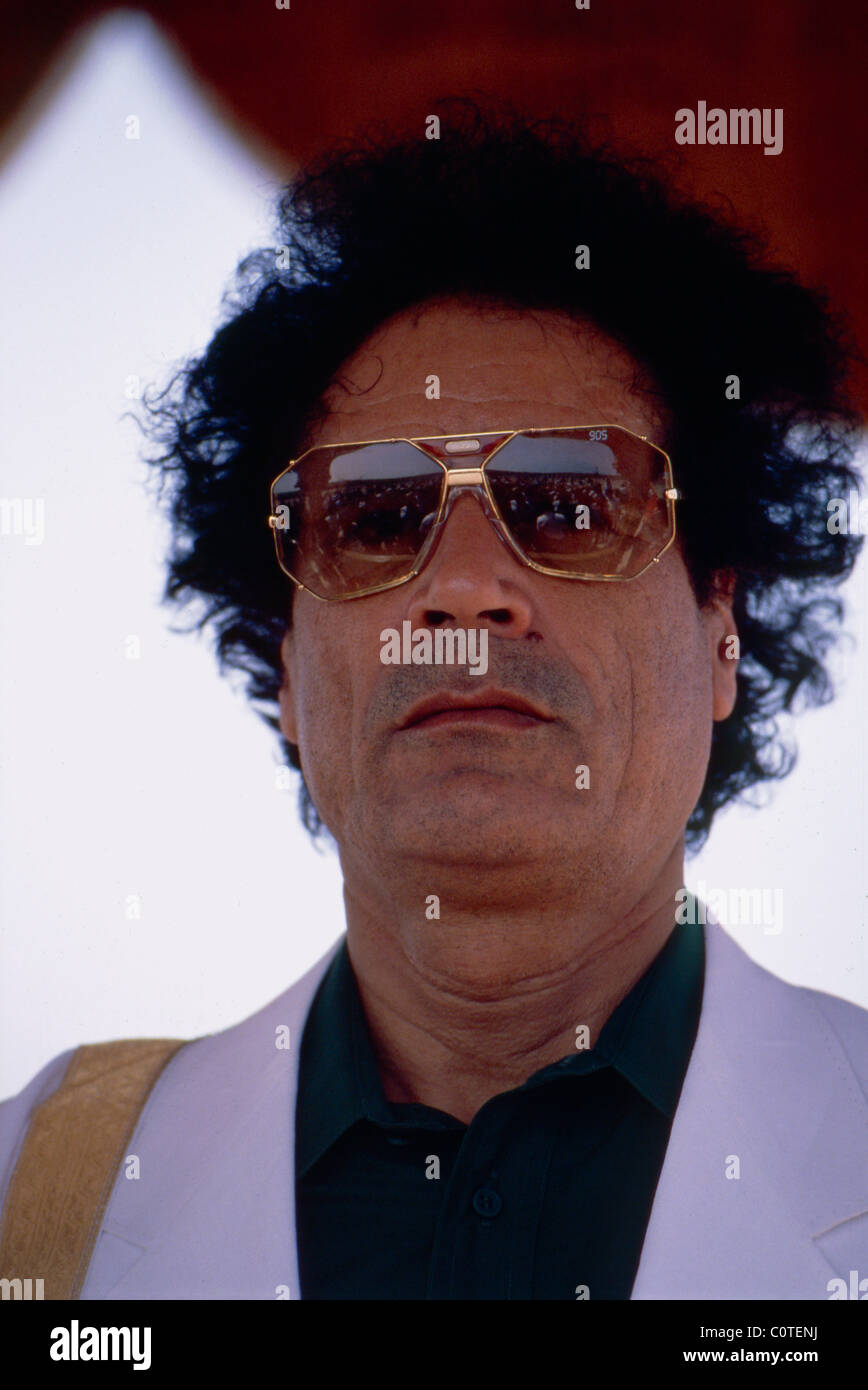 Libyan President Muammar Gaddhafi during celebrations in Tripoli ...