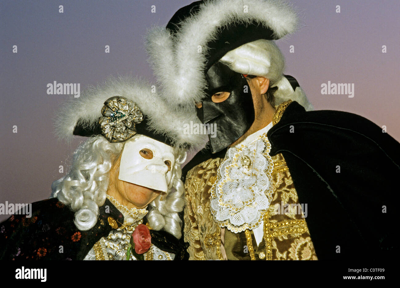 Italy Venice Carnival elaborate dressed costumed for Carnival Stock ...