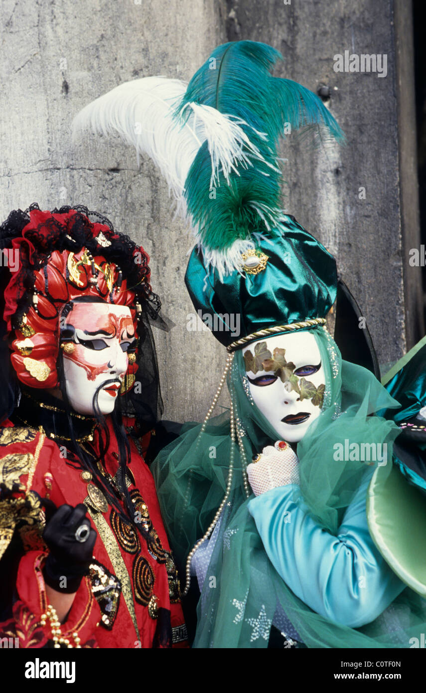 Italy Venice Carnival elaborate dressed costumed for Carnival Stock ...
