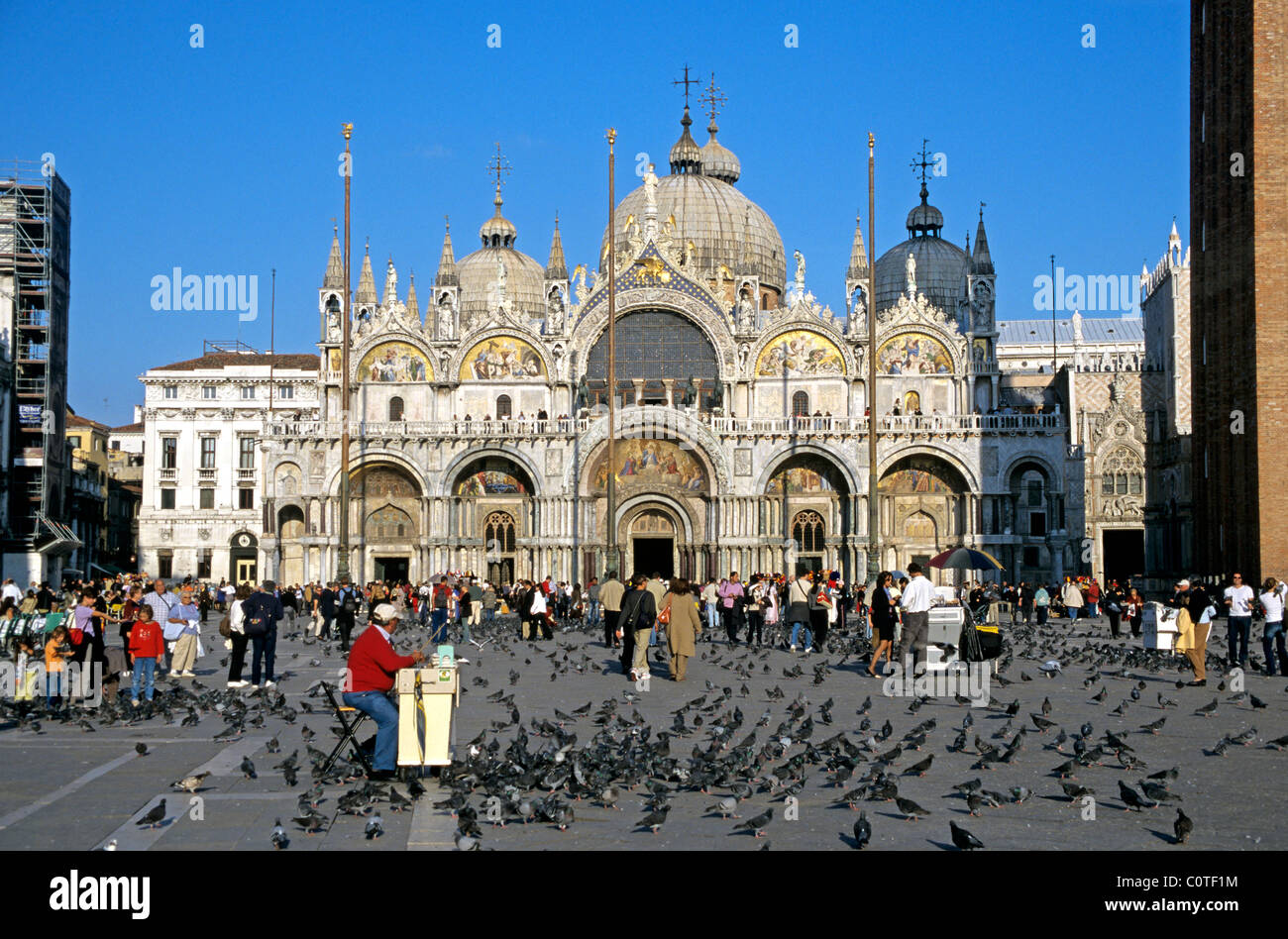 Italy Venice Saint Marks Square with pigeons Stock Photo - Alamy