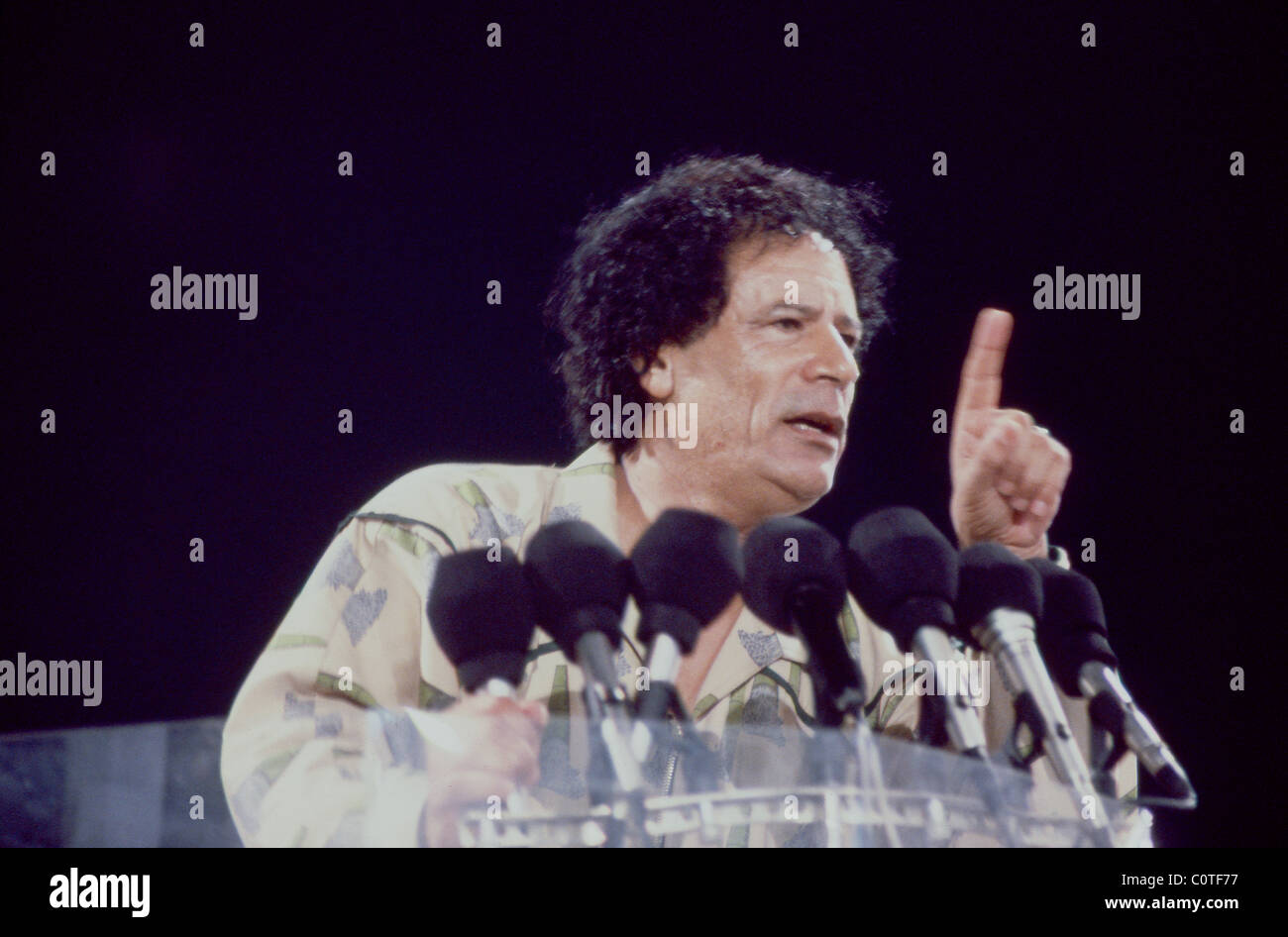 Libyan President Muammar Gaddhafi during the celebrations marking his ...