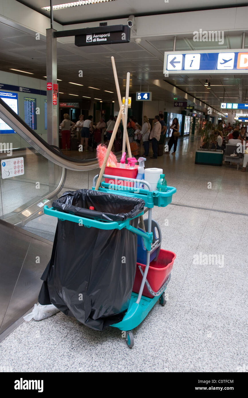 cleaning trolley equipment Stock Photo - Alamy