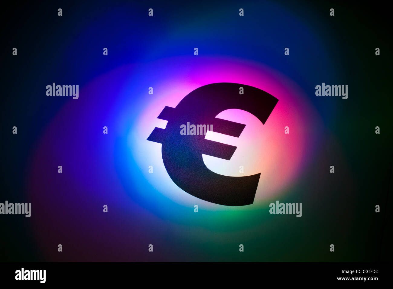 Color light Euro Symbol for background Stock Photo - Alamy