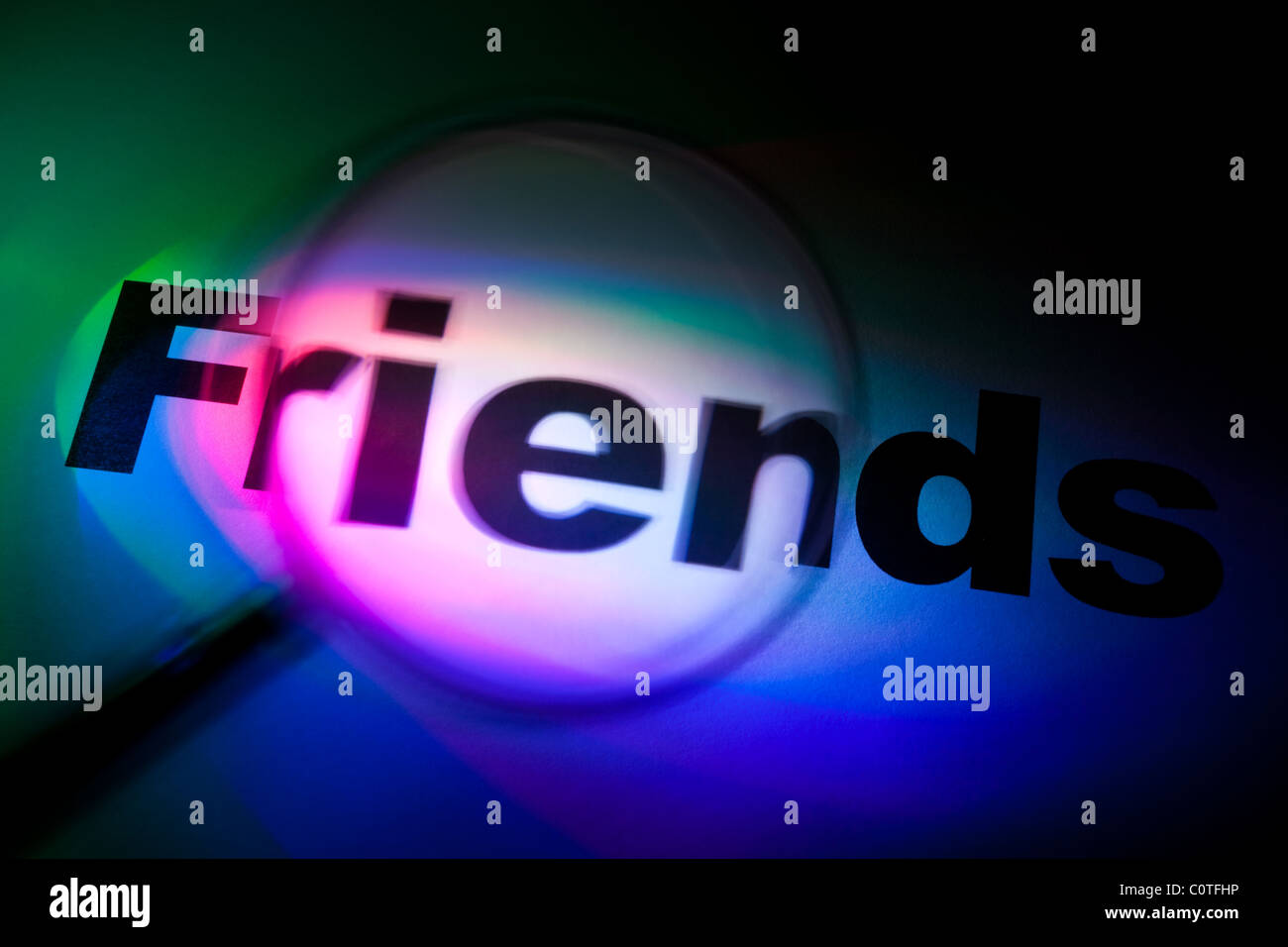 Color light word Friends for background Stock Photo - Alamy