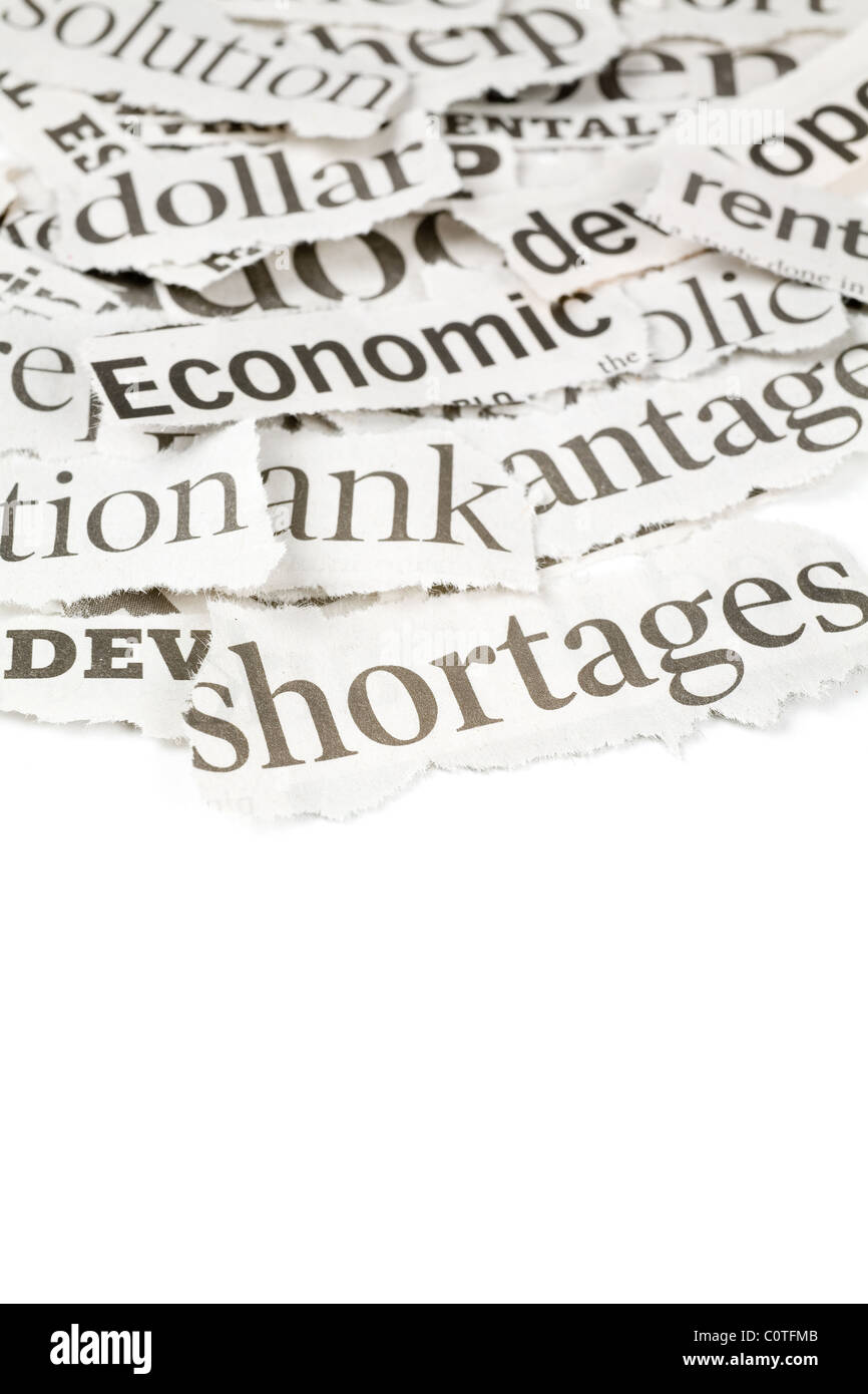 Newspaper Headlines close up for background Stock Photo - Alamy