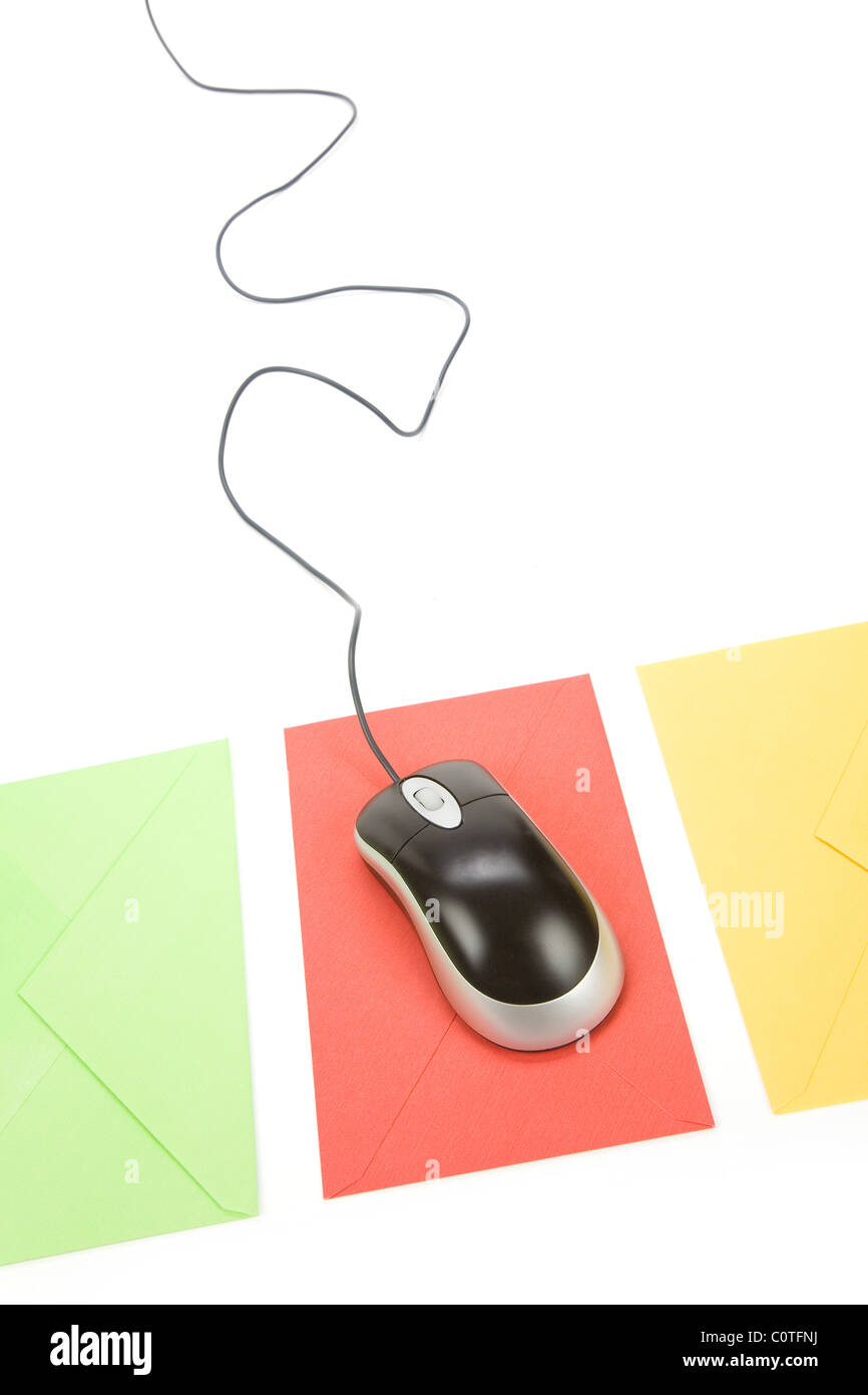 envelope and computer mouse, concept of email Stock Photo - Alamy